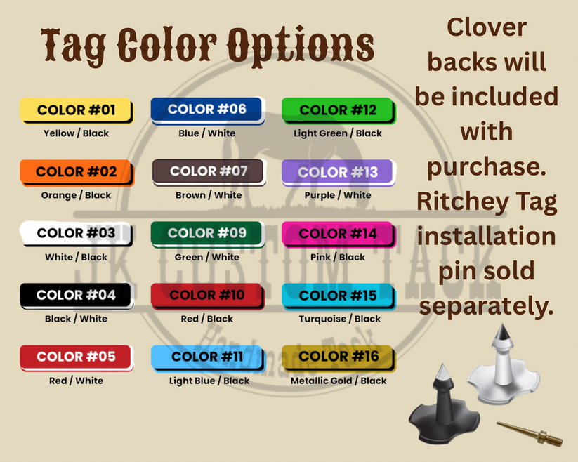 Custom Engraved Livestock Ear Tags Cattle/Sheep/Goat/Pigs – JK Custom Tack